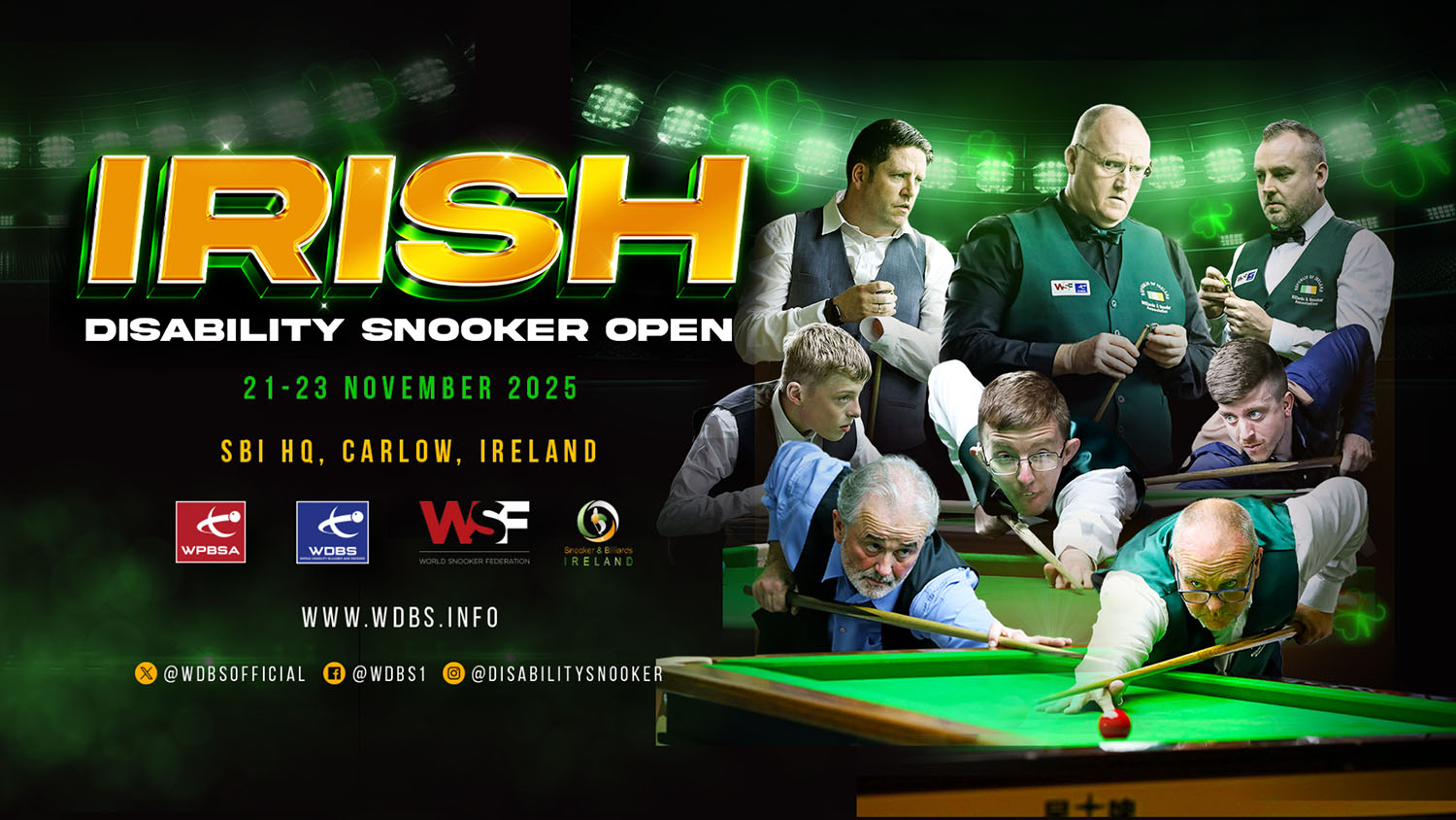 Irish Open 2025 | Enter Now! - WDBS: World Disability Billiards And Snooker